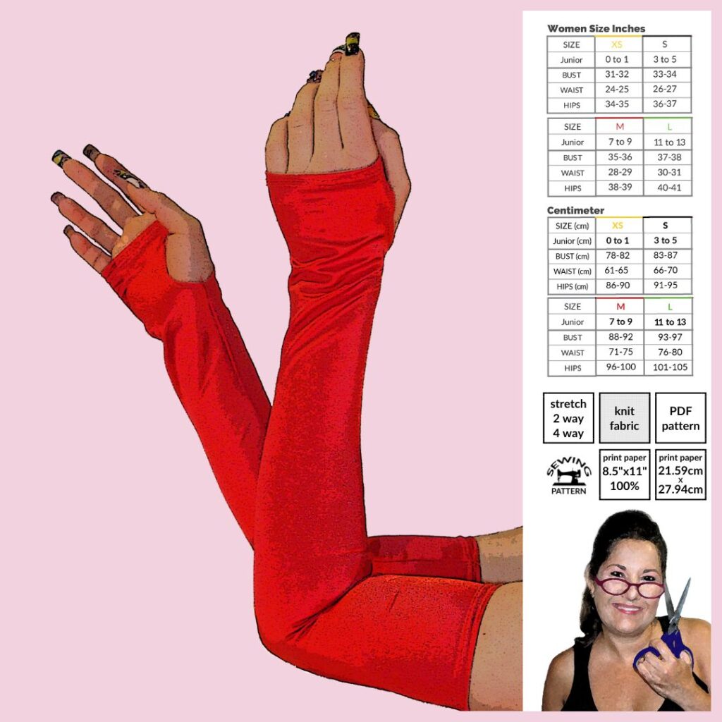 Fingerless Gloves Digital Sewing Pattern - Sew Skimpy
